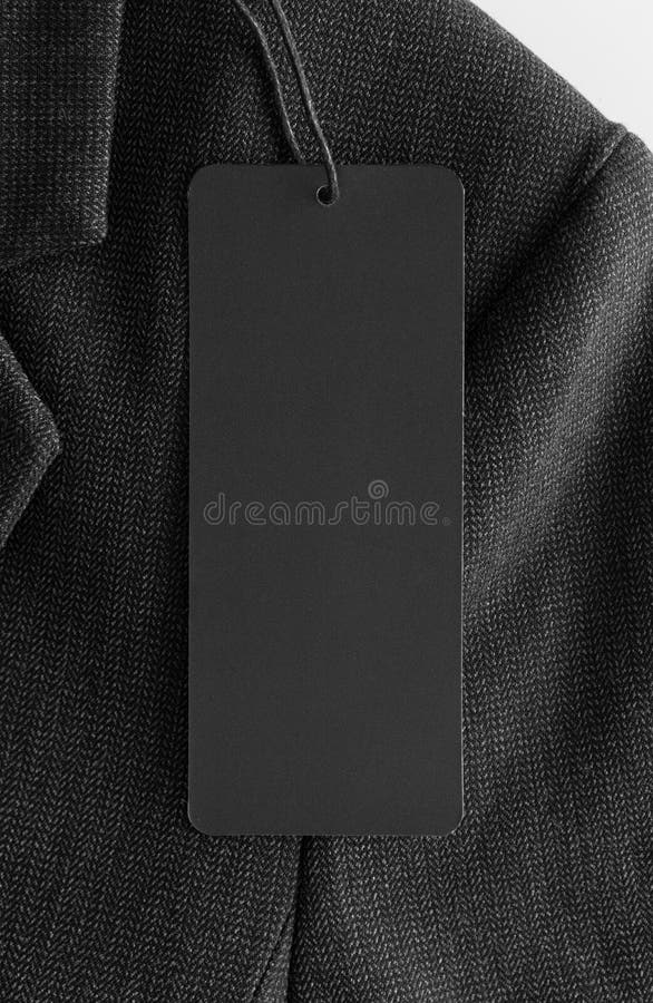 Black Tag Mockup on a Black Suit Stock Image - Image of shop, clean ...