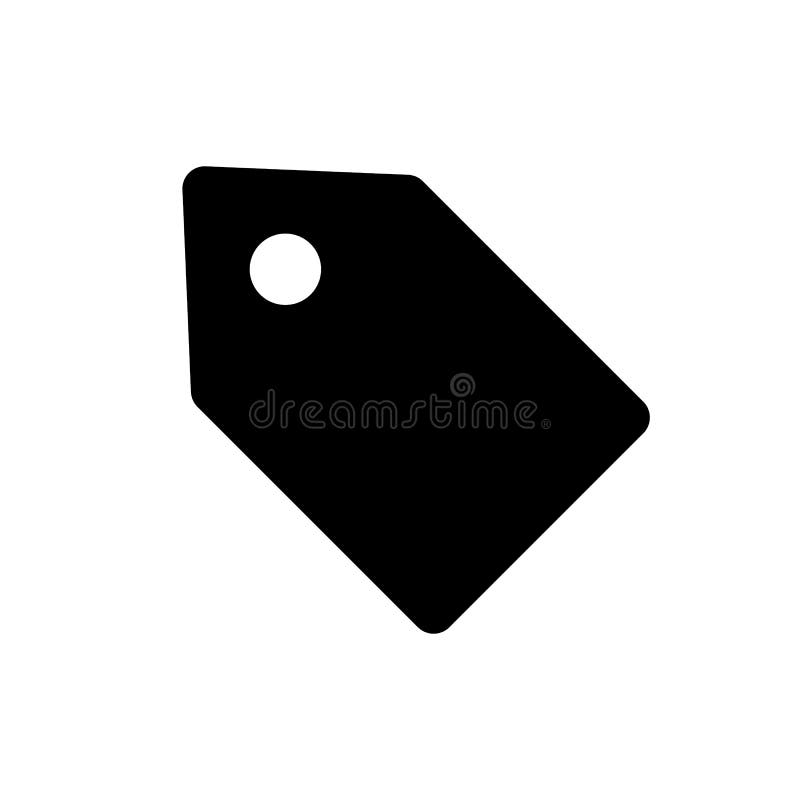 Black Tag Silhouette Icon. Vector. Stock Vector - Illustration of ...