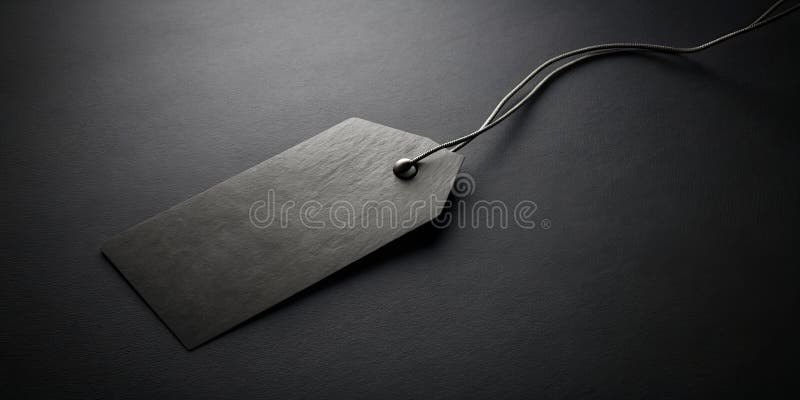 Black Tag with String on Dark Background, Black Tag, Product Tag ...