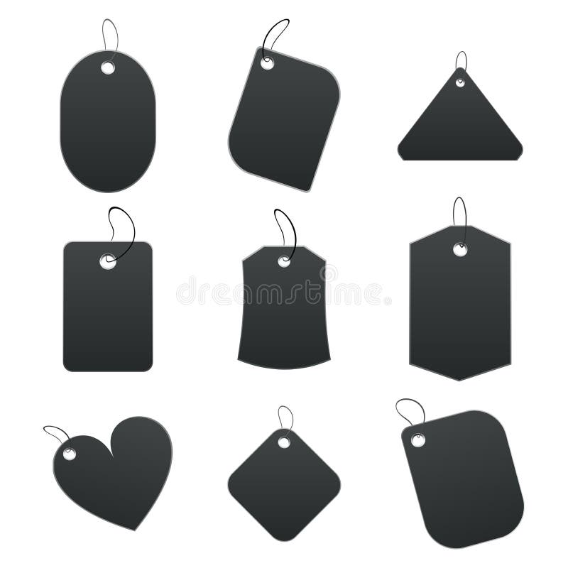 Black tags stock vector. Illustration of colors, elements - 6518612