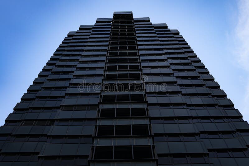Black and Tall Building with Blue Sky Stock Photo - Image of urban ...