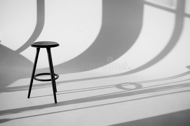 Black Tall Stool Three Legs White Studio Bathed Light Artist's ...