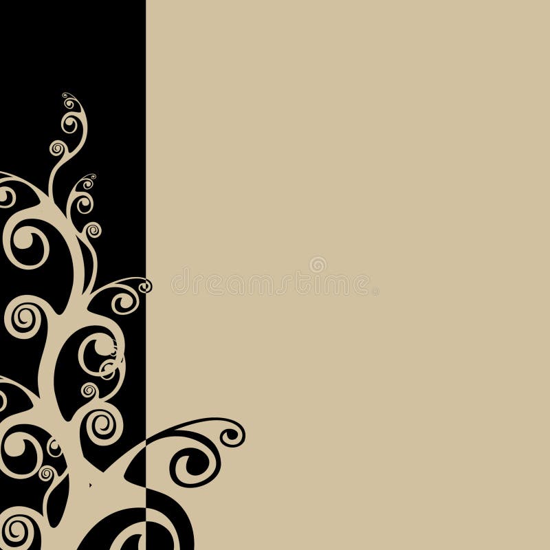 Black Tan Floral Background Stock Illustration - Illustration of floral ...