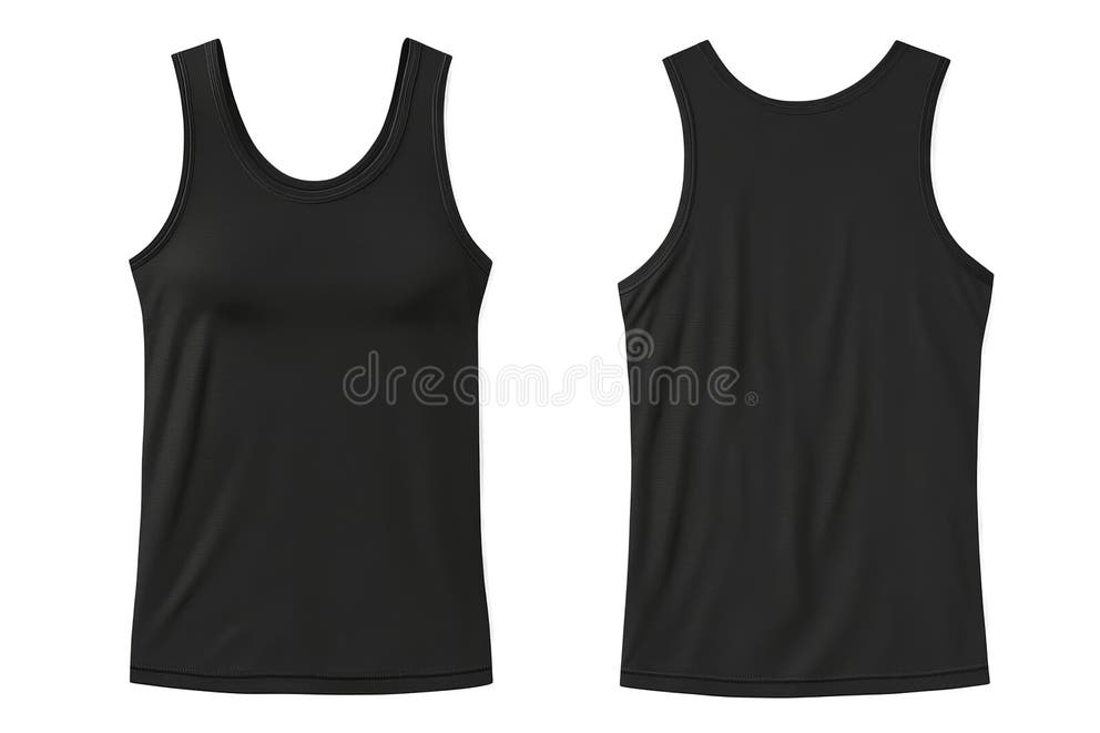 Black Tank Top, Front and Back View. Perfect for Design Mockups and ...