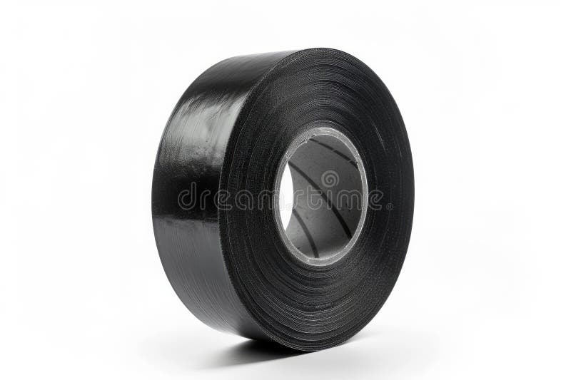 Black Tape Roll on White Background. AI Image Stock Photo - Image of ...
