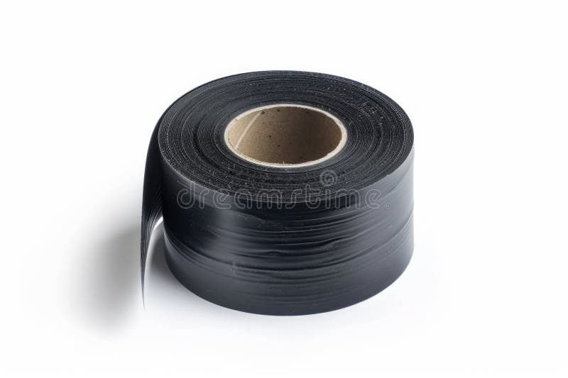 Black Tape Roll on White Background. AI Image Stock Photo - Image of ...