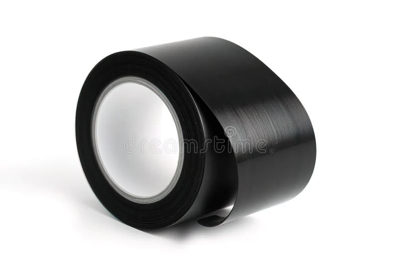A Black Tape is Rolled Up on a White Background Ai Generated Stock ...