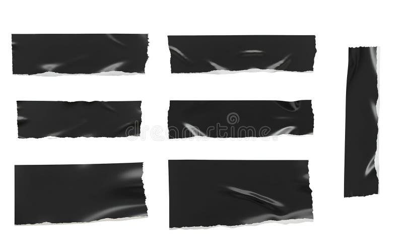 A Versatile Set of Black Tapes Isolated on a White Background Stock ...