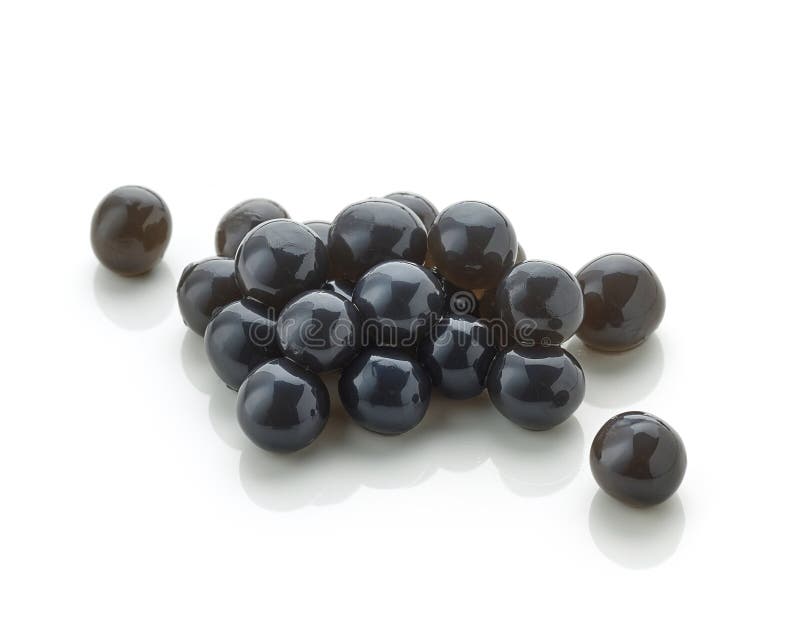 Black Tapioca Pearls for Bubble Tea Stock Image - Image of balls, black ...