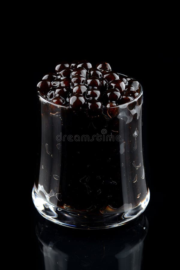 Black Tapioca Pearls for Bubble Tea Stock Image - Image of sugar ...