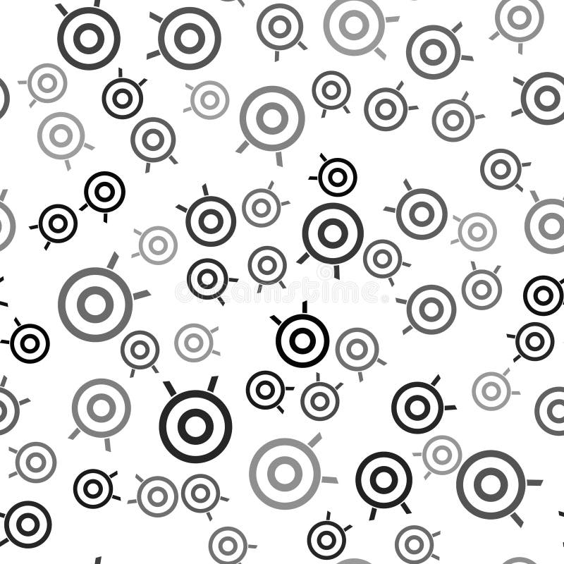 Black Target Sport Icon Isolated Seamless Pattern on White Background ...