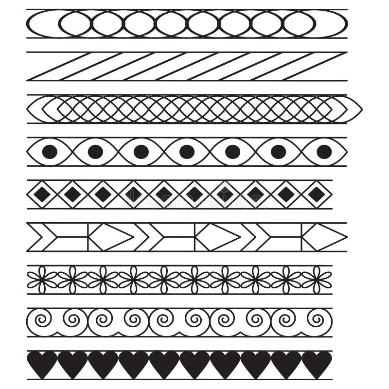 Black Tattoo, Sticker, Borders, Vector. Stock Vector - Illustration of ...