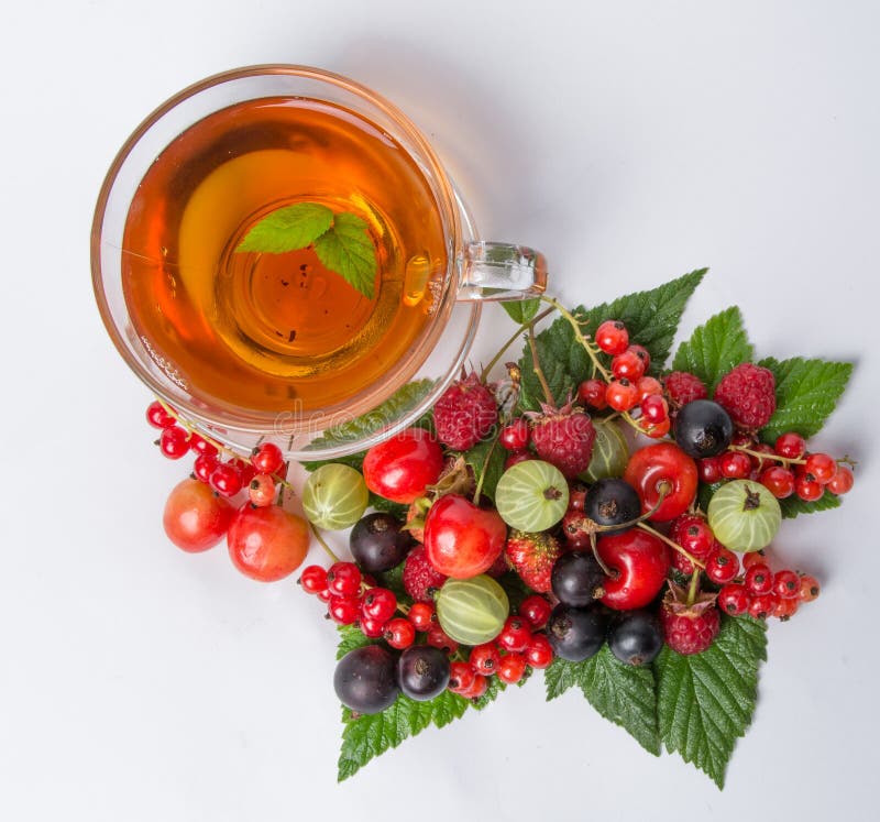 Black Tea with Assorted Berry Stock Photo - Image of vapor, fruit: 56546618