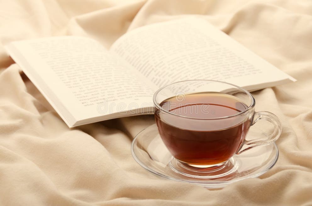 Black Tea and Book. Relaxing Atmosphere. Stock Image - Image of food ...