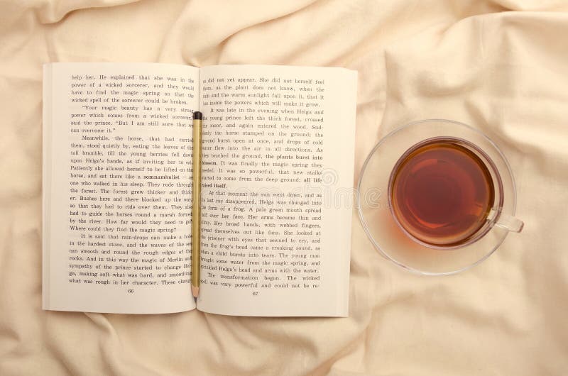 Black Tea and Book. Relaxing Atmosphere. Editorial Photo - Image of ...