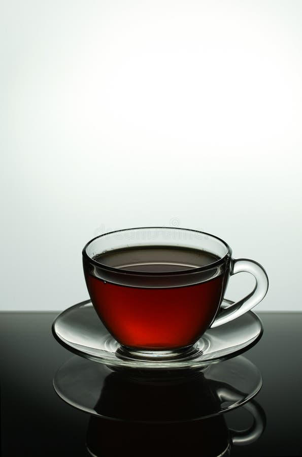 Black tea in a glass cup stock image. Image of white - 182570139
