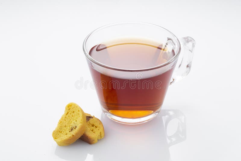 Black Tea in a Glass Cup on a White Background Stock Photo - Image of ...