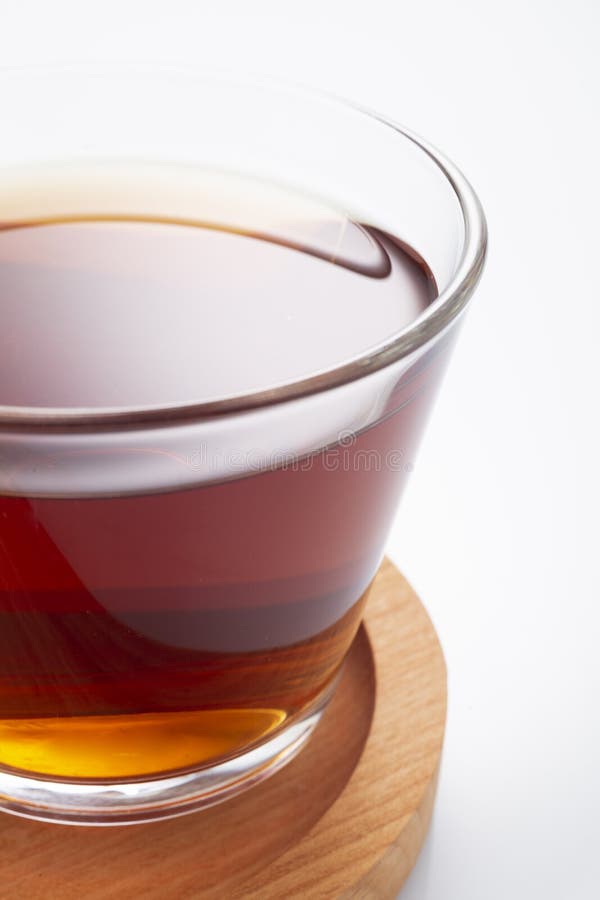 Black Tea in a Glass Cup on a White Background Stock Image - Image of ...