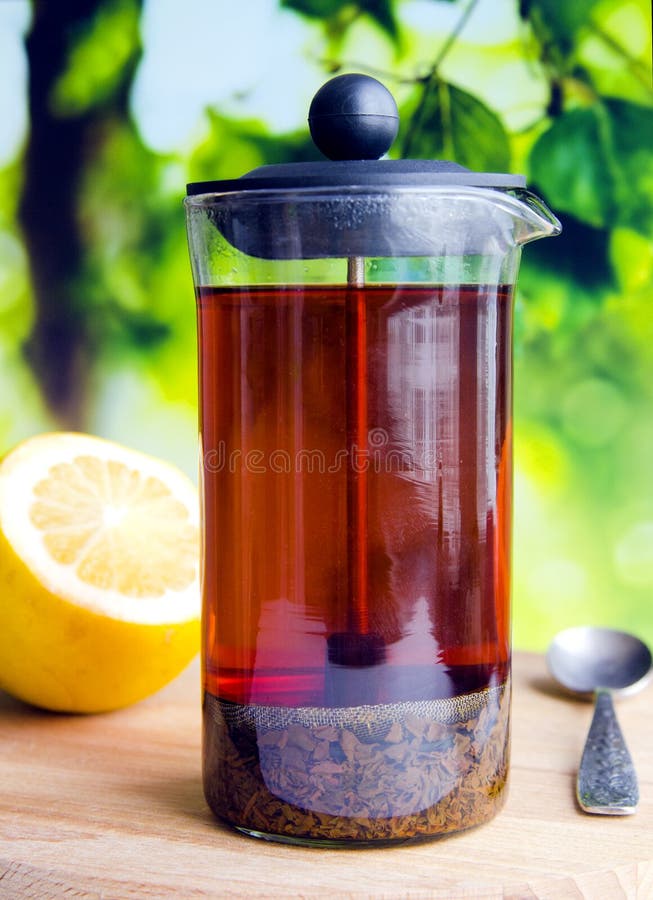 Black Tea in a Glass Teapot Stock Photo - Image of invigorating, health ...