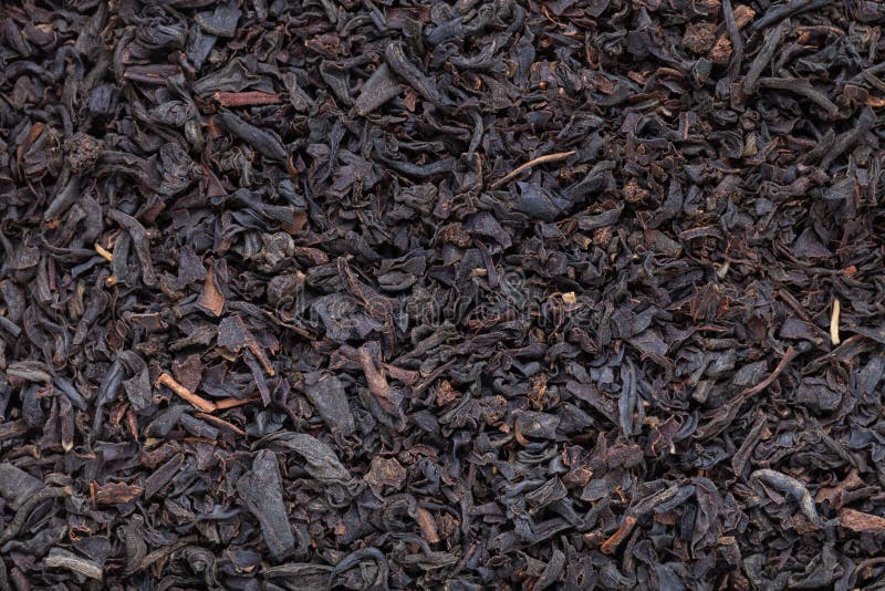 Black Tea Leaves Texture Close Up for Background Stock Photo - Image of ...