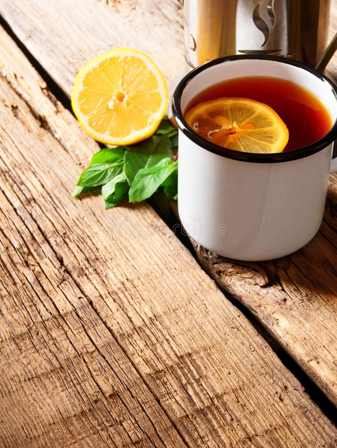 Black tea with lemon. stock image. Image of beverage - 34216719