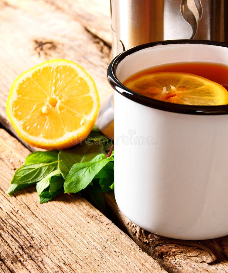 Black tea with lemon. stock image. Image of beverage - 34216721