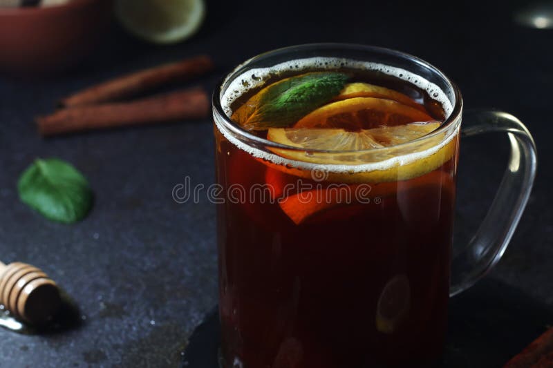 Black Tea with Lemon and Honey Stock Image - Image of drink, honey ...