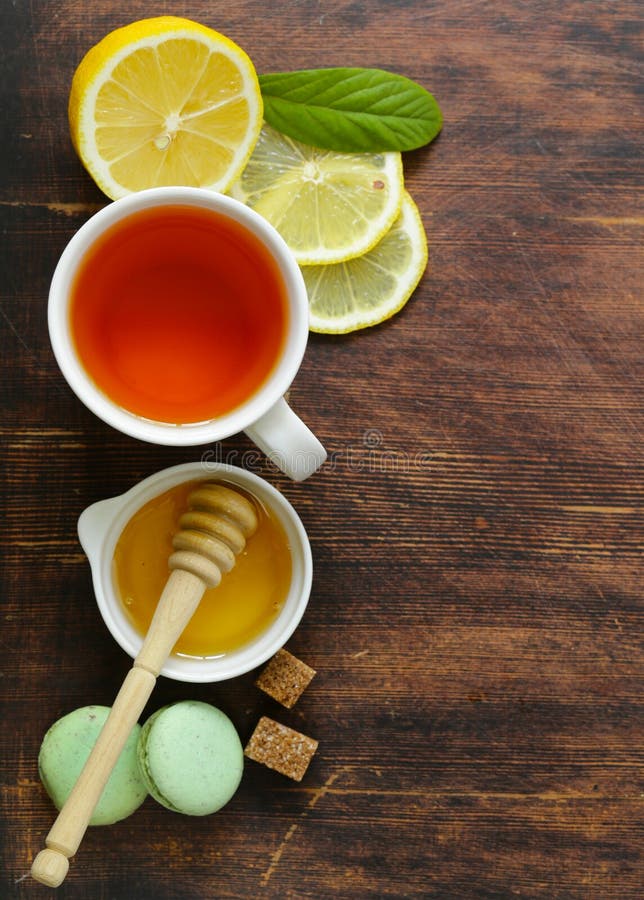Black Tea with Lemon and Honey Stock Photo - Image of rustic, honey ...