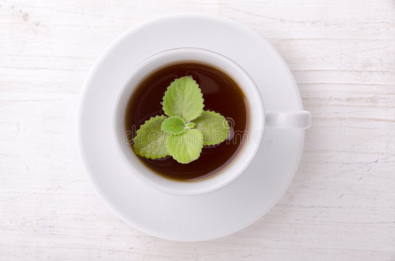 Black Tea with Mint. Highest Class Tea. Stock Image - Image of aroma ...