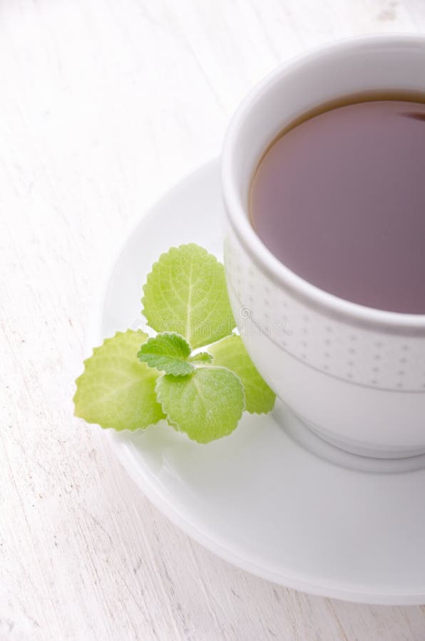 Black Tea with Mint. Highest Class Tea. Stock Image - Image of brown ...