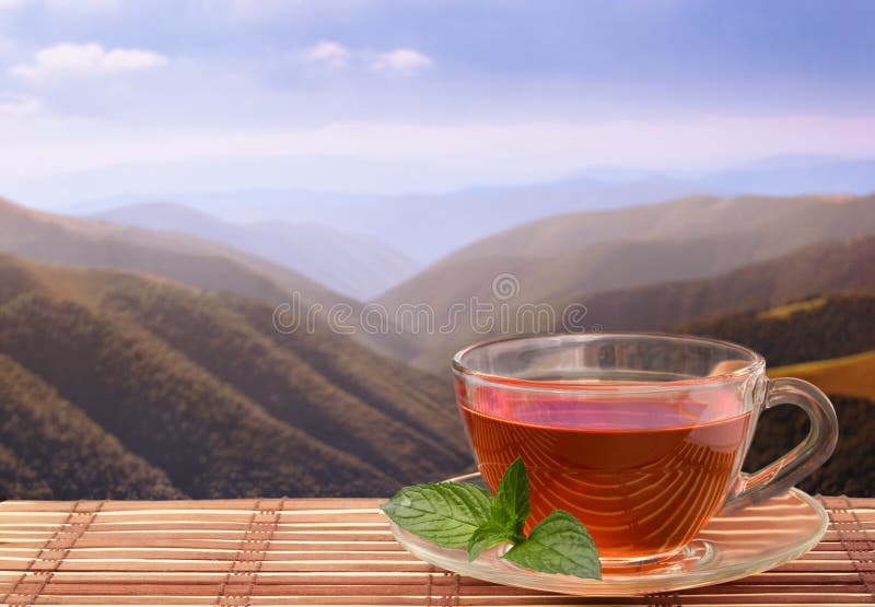 Black tea in mountains stock photo. Image of mint, foods - 31787390