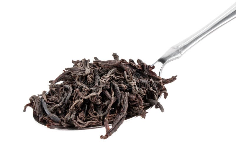 Black tea in spoon stock image. Image of organic, healthy - 24469589