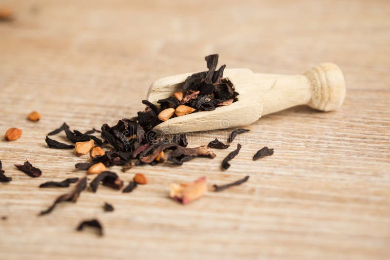 Black tea in a spoon stock image. Image of black, spoon - 49644881