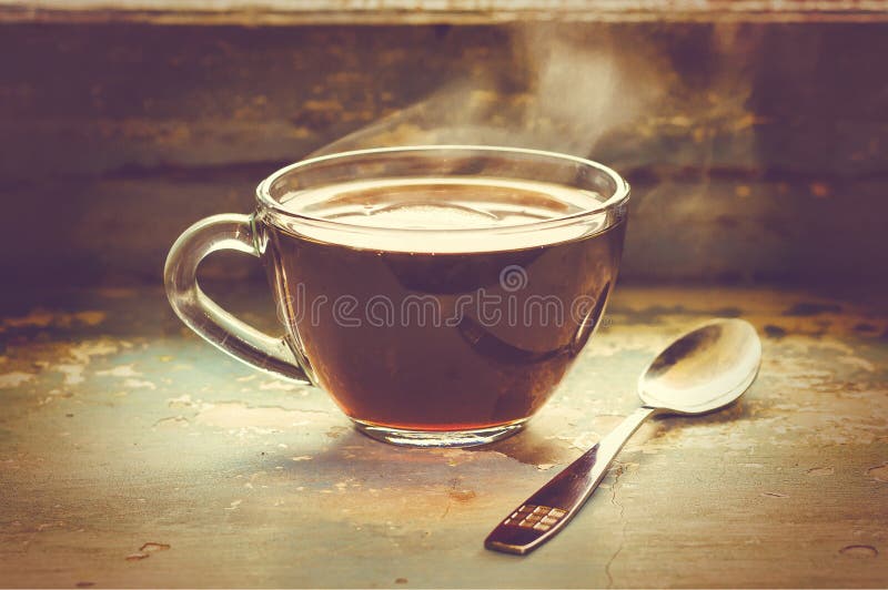 Black Tea, Steam, Breakfast Background Stock Image - Image of closeup ...