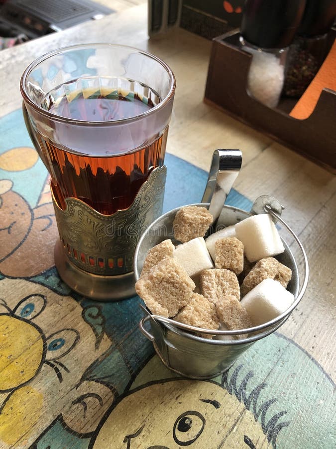 Black tea with sugar View stock image. Image of white - 244003011