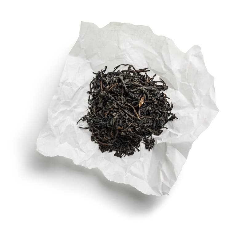 Black Tea Top View on White Background Stock Image - Image of heap ...