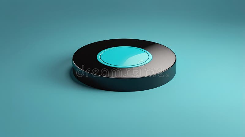 Black and Teal Button on Teal Background Stock Illustration ...