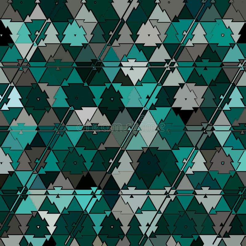 Irregular Black and Teal Triangles Pattern Stock Illustration ...