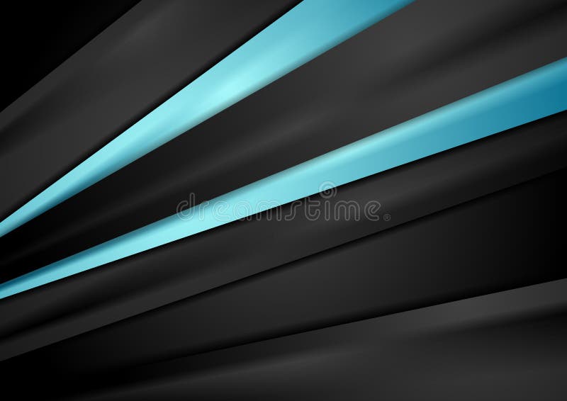 Black Tech Background with Blue Smooth Stripes Stock Vector ...