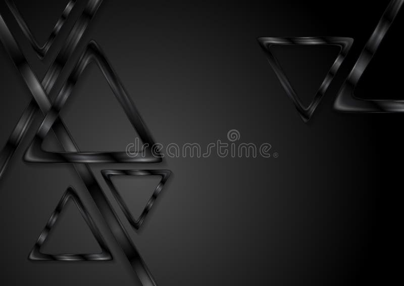 Black Tech Glossy Triangles Background Stock Vector - Illustration of ...