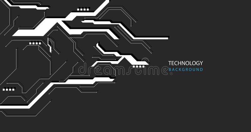 Grey Technology Background with Circuit Yellow Diagram Stock Vector ...
