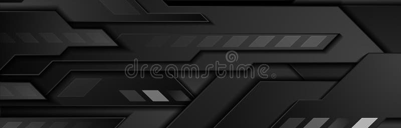 Black Technology Geometric Abstract Background Stock Vector ...