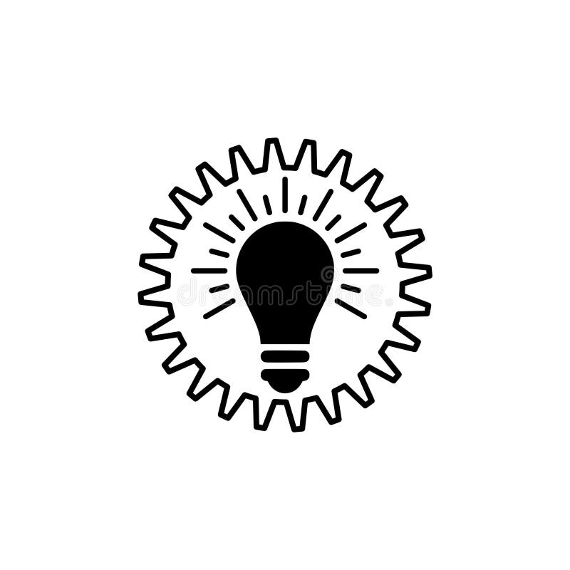 Black Technology Innovation Icon. Creativity Solution Concept Isolated ...