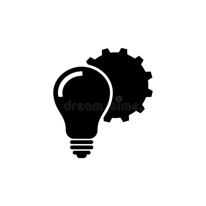 Black Technology Innovation Icon. Creativity Solution Concept Isolated ...