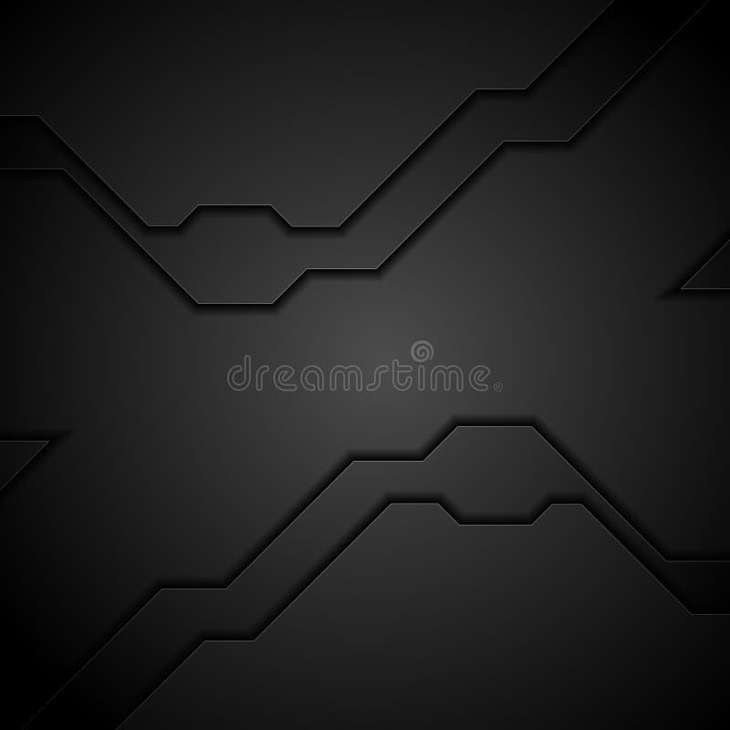 Black Modern Tech Concept Abstract Background Stock Vector ...