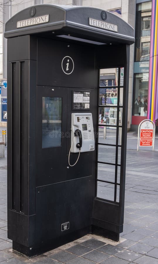 Black Telephone Box and Information Point Liverpool March 2020 ...