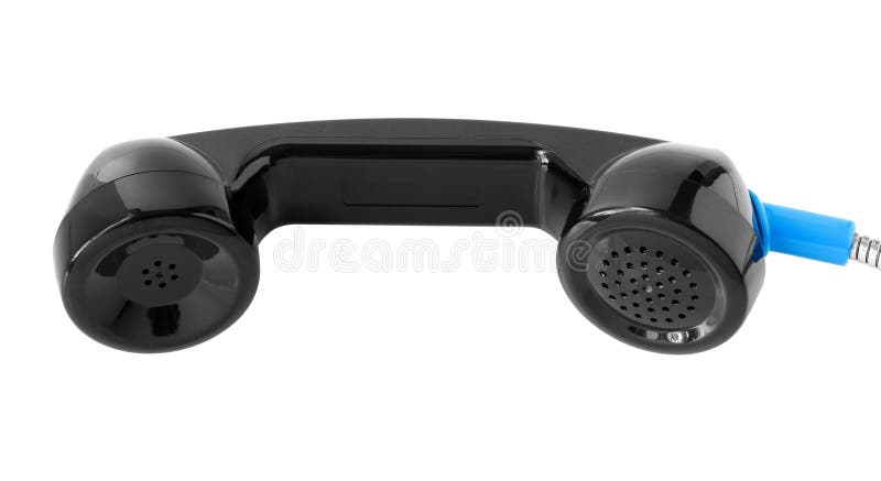 Black Telephone Handle Vertical Isolated On White Background Stock ...