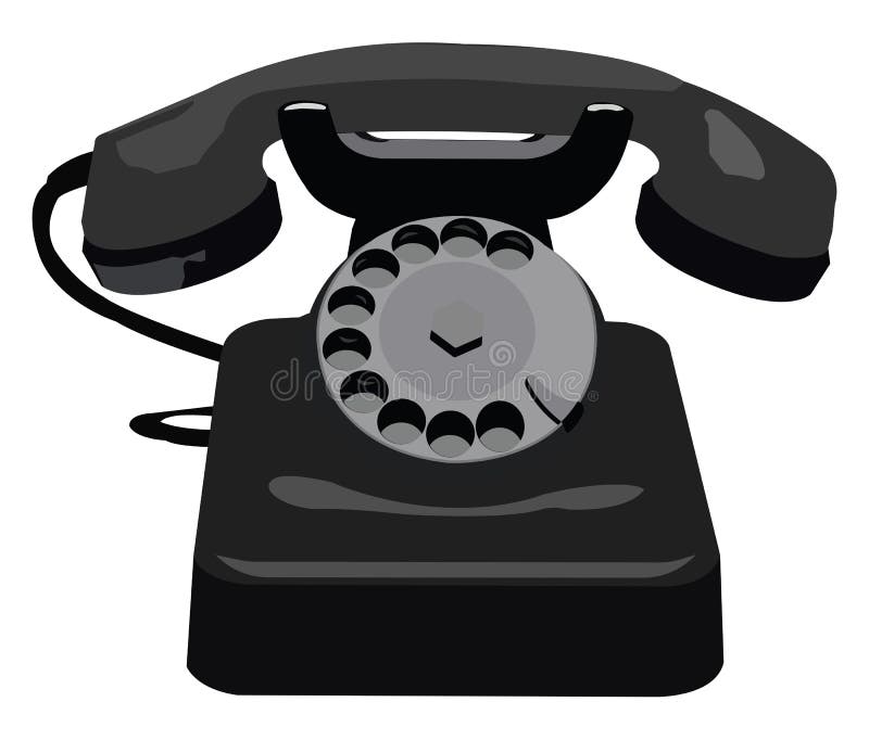 Red telephone, icon stock vector. Illustration of technology - 261378894