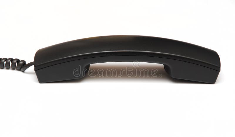 Black telephone isolated stock image. Image of land, headset - 13126487
