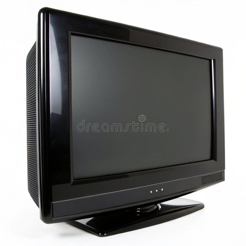 Black Television Set Isolated on White Background Stock Illustration ...